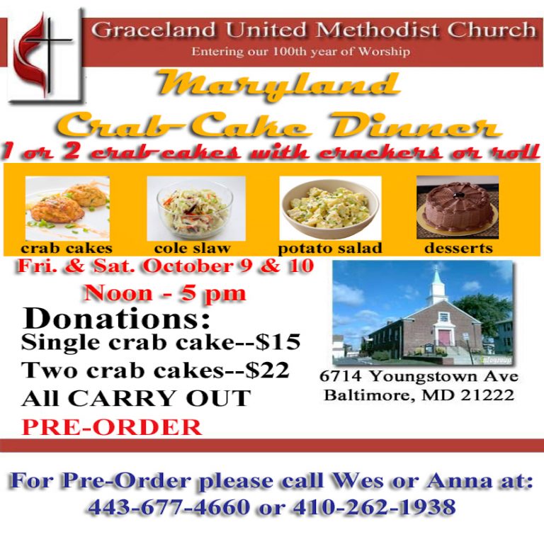 Crab Cake Dinner – Graceland UMC